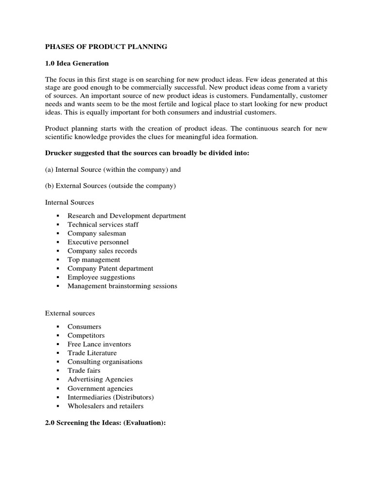 Phases of Product Planning | PDF | New Product Development | Marketing