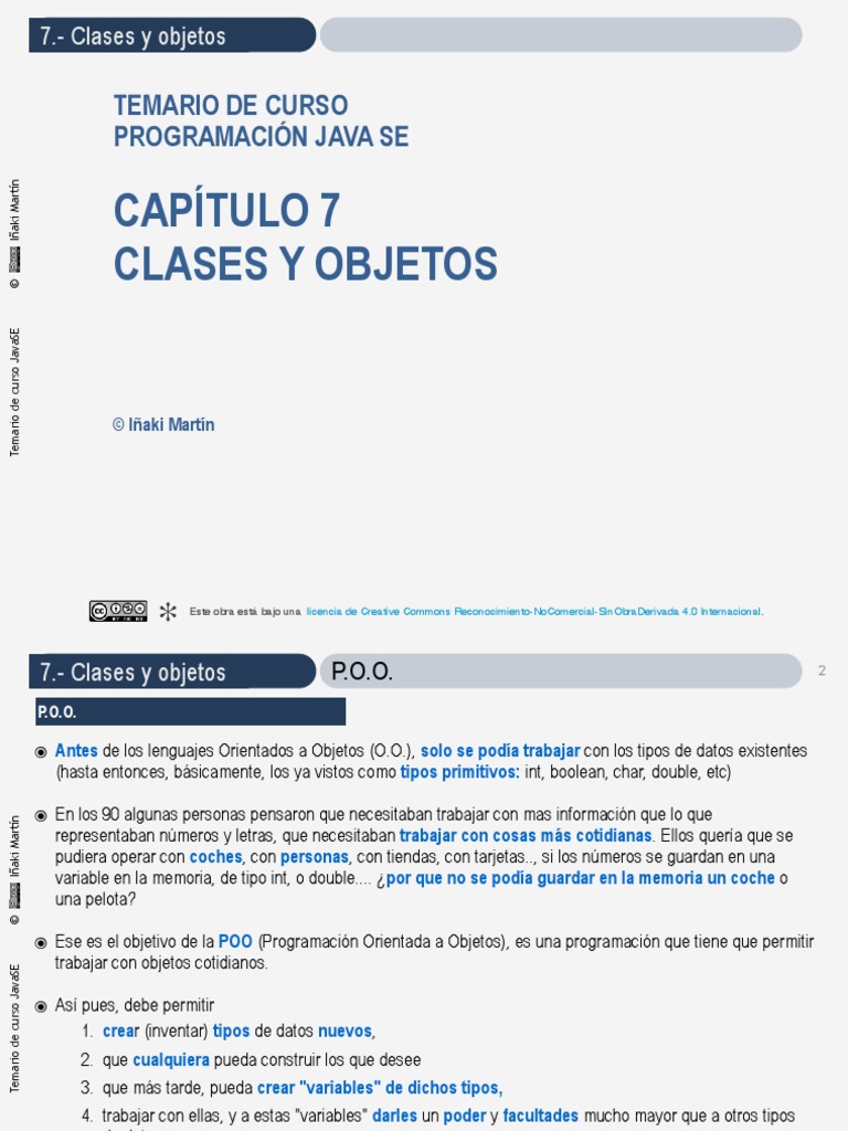 JYOC-JAVA-Cap07 Clases y Objetos | PDF | Objeto (informática ...
