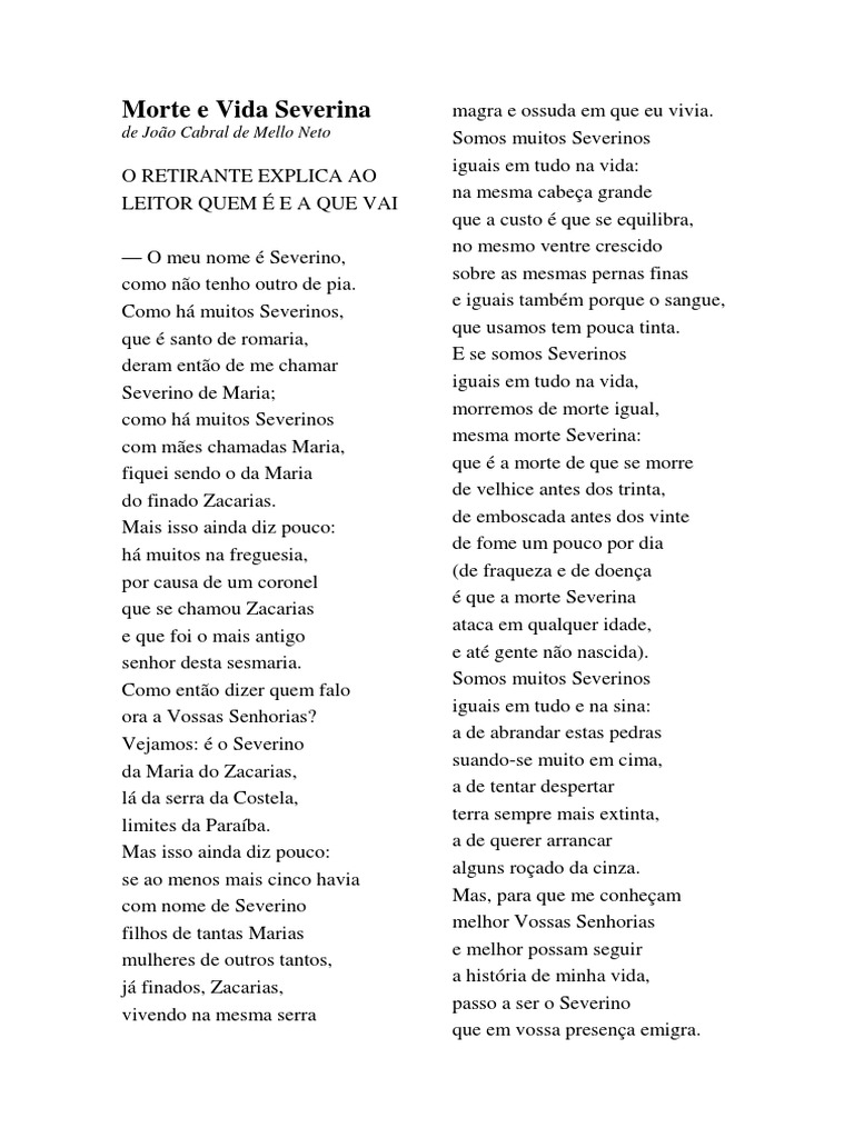 Morte e Vida Severina - Prólogo | Morte