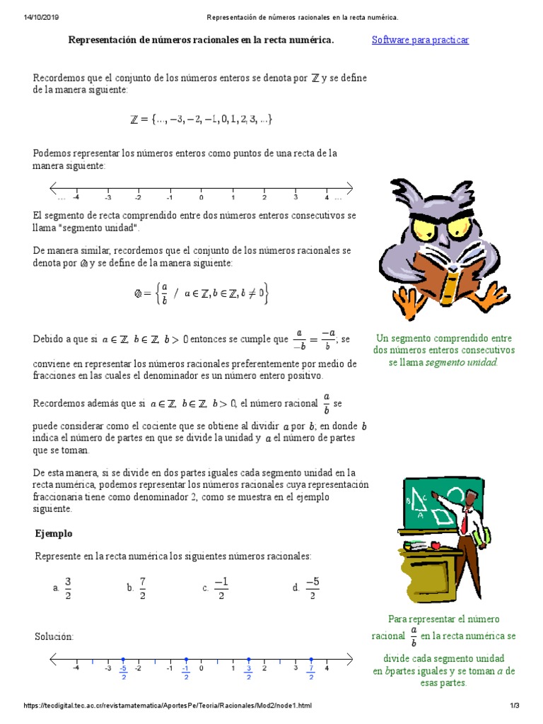 Representación de Números Racionales en La Recta Numérica | PDF ...