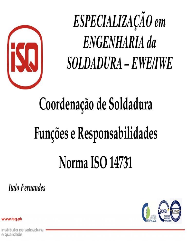 Coord Sold ISO 14731 Rev 2-201801 | PDF | Engenharia Mecânica | Setores ...