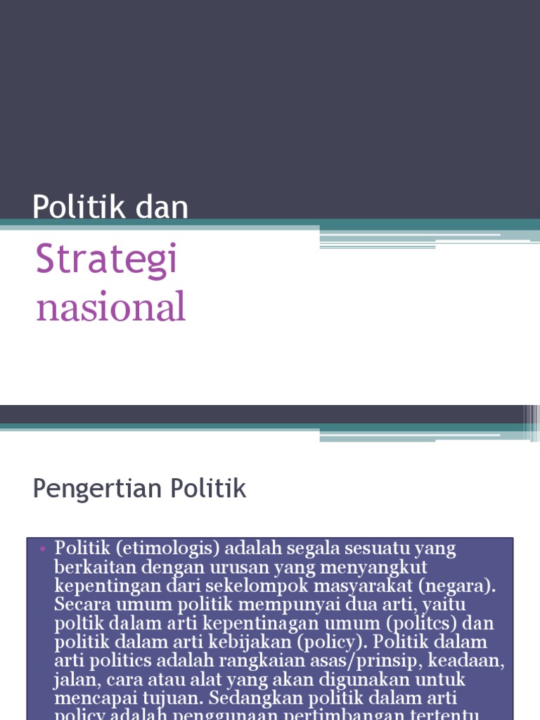 Politik Dan: Strategi Nasional | PDF