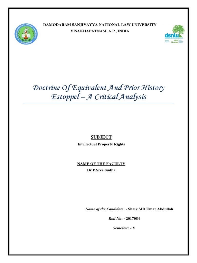 Ipr Project | PDF | Doctrine Of Equivalents | Patent Claim