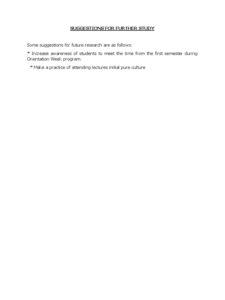 Suggestions For Further Study | PDF