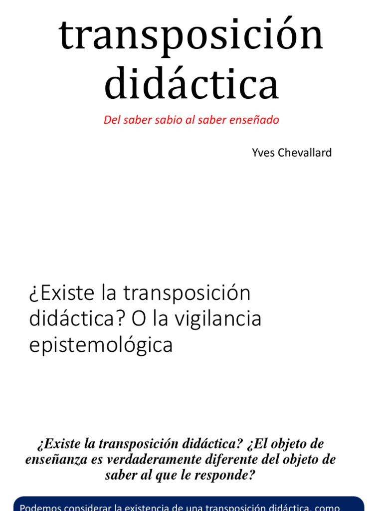 La Transposición Didáctica Yves Chevallard | PDF