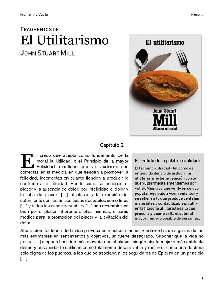 Mill Texto Fuente | PDF | Utilitarismo | John Stuart Mill