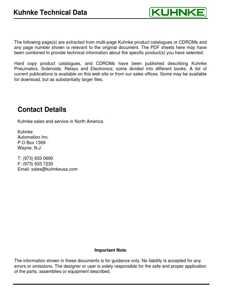 Kuhnke Technical Product Guide | PDF | Pascal (Unit) | Litre