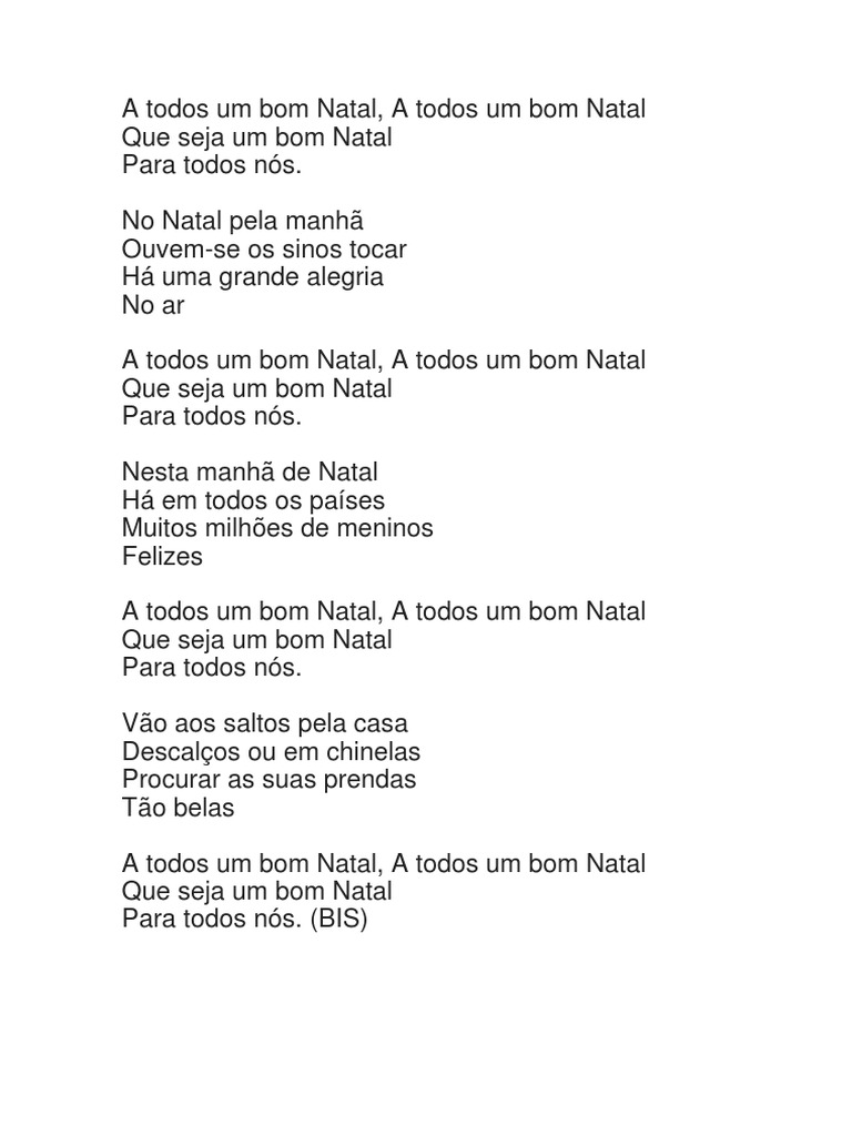A Todos Um Bom Natal Letra | PDF A Todos Um Bom Natal Letra | PDF