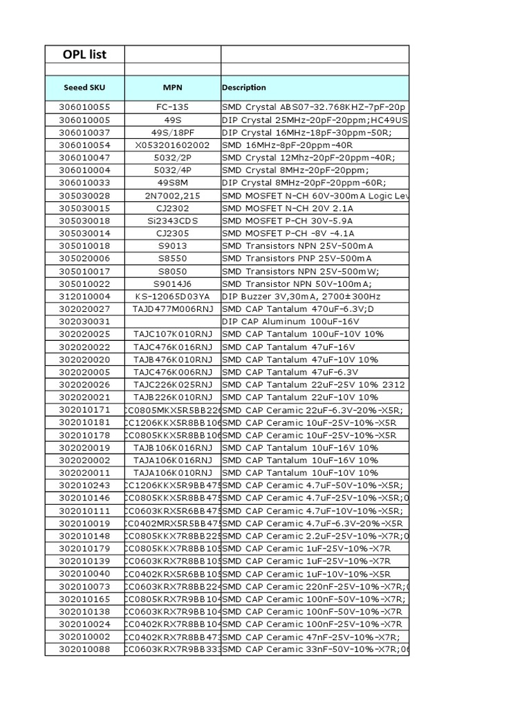 Seeed OPL For Customer 20151021 | PDF | Electrical Connector | Bipolar ...