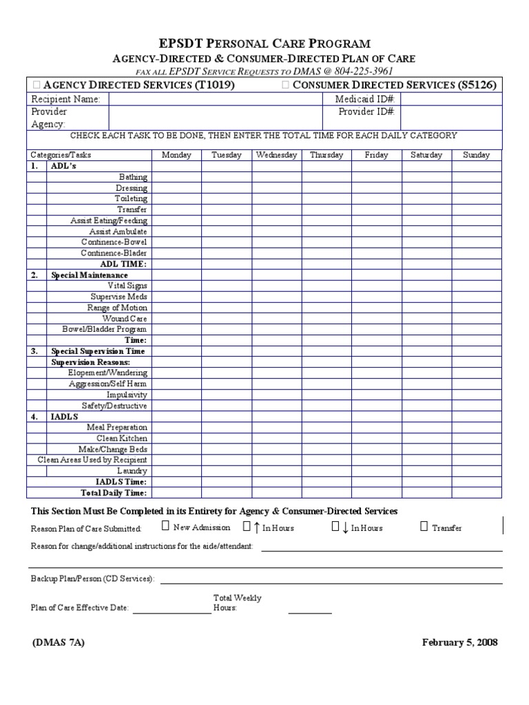 DMAS 7a | Health Care | Medical
