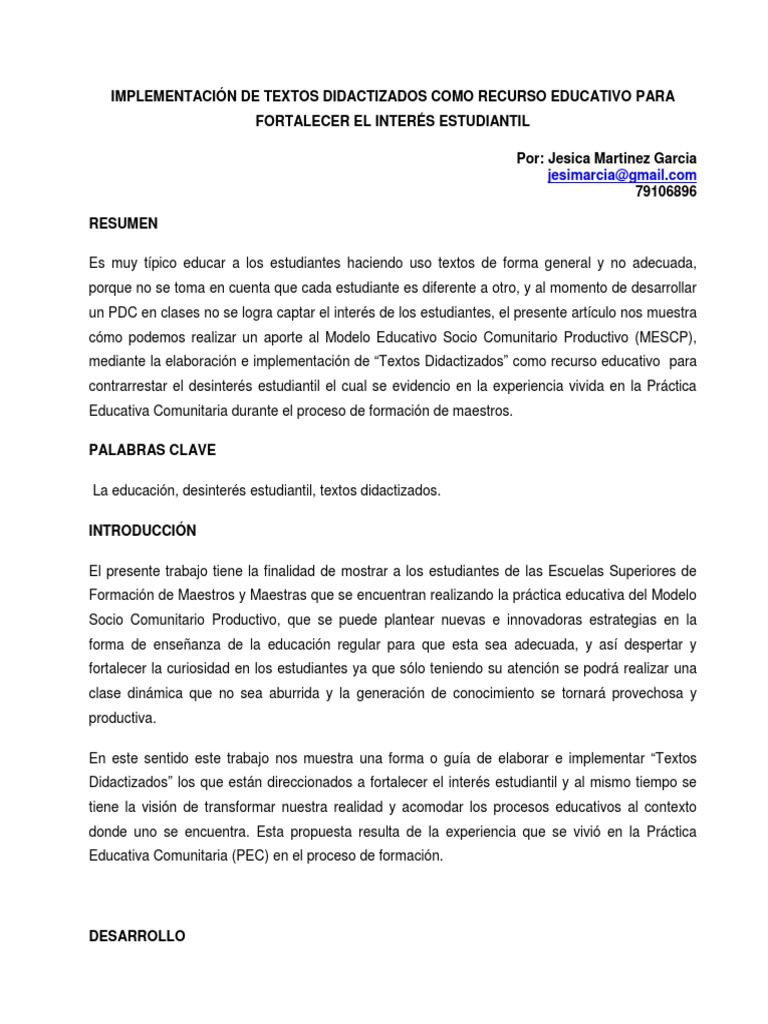 Textos Didacticos | PDF | Conocimiento | Plan de estudios
