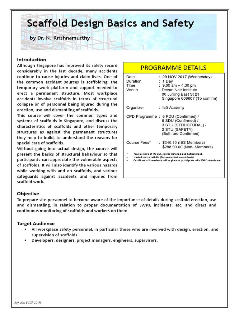 Scaffold Basics & Safety 29 Nov 2017 | PDF | Occupational Safety And ...