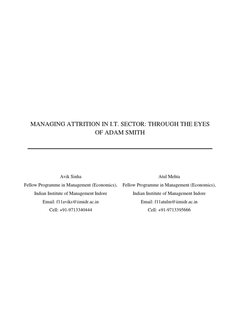 Avik Sinha - Atul Mehta - Managing Attrition in I.T. Sector - Through ...