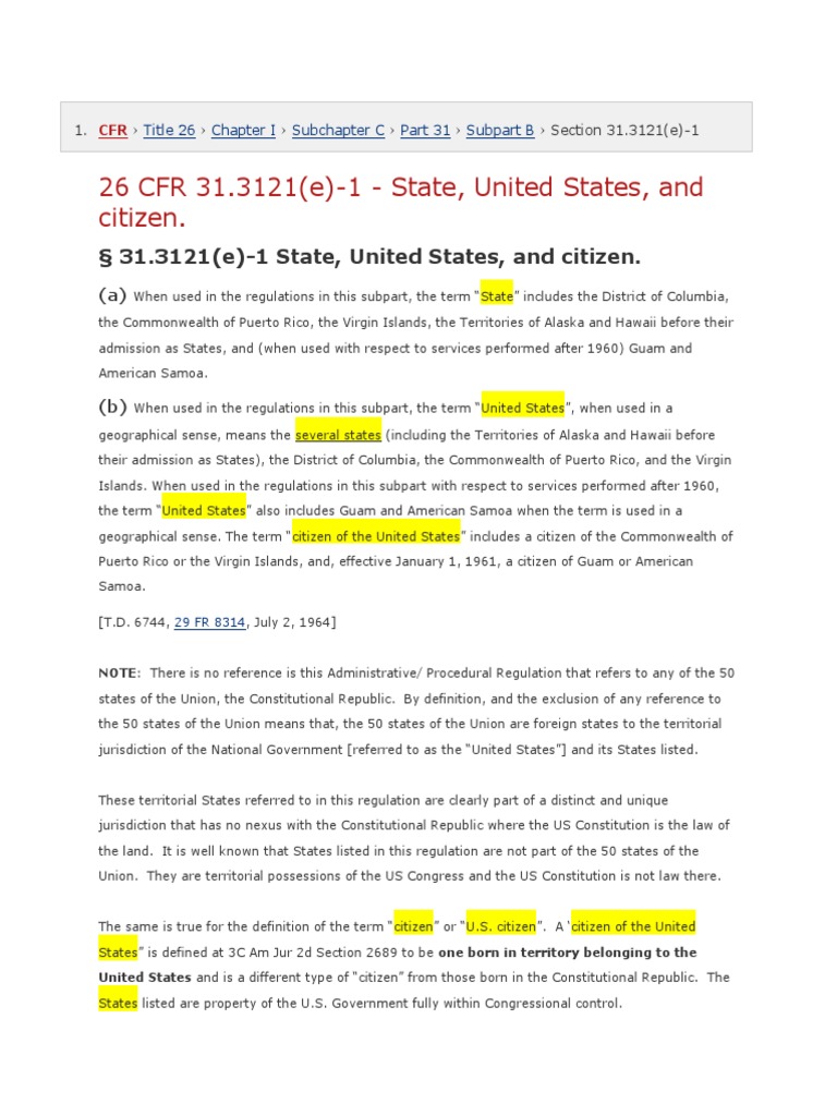 U.S. Citizen Definition and Jurisdiction | PDF | Territories Of The ...