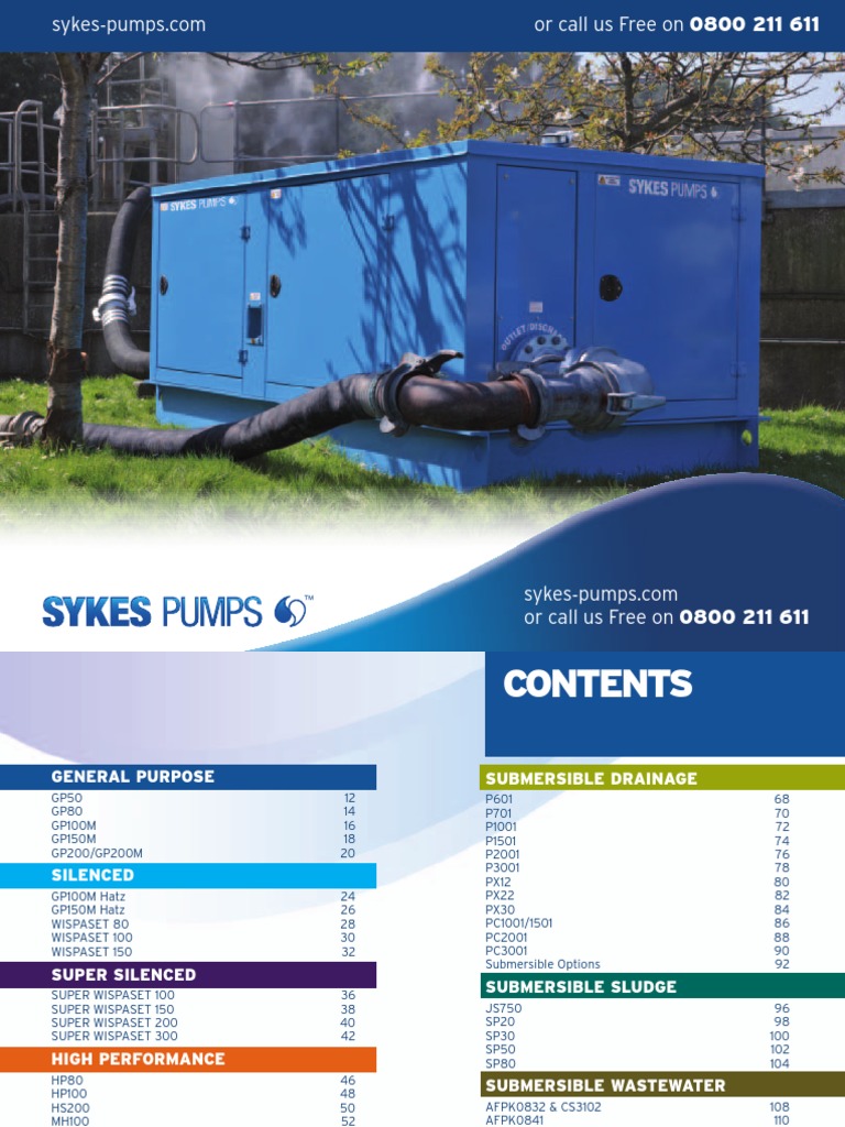 Sykes Pumps Product Catalog Overview | PDF | Fuel Efficiency | Pump