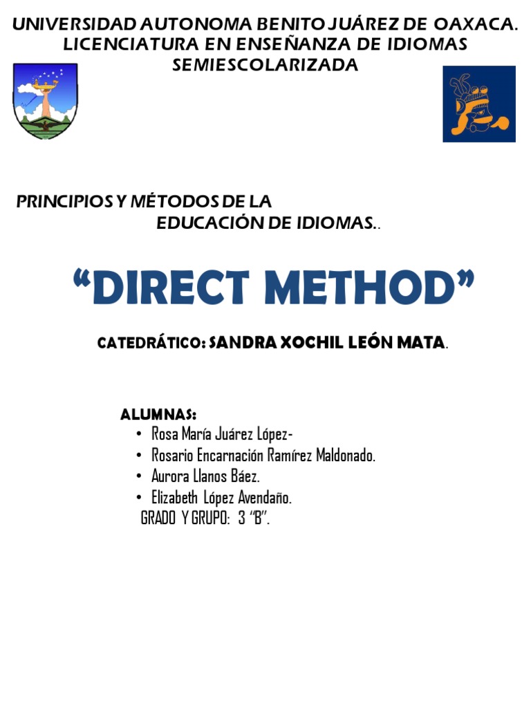 Ventajas y Desventajas Del Direct Method | PDF | Educacion de idiomas ...