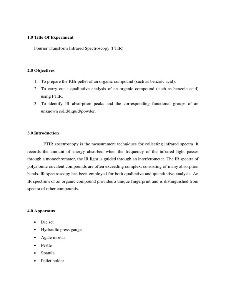 Lab Report 3 CHM 260 | PDF | Infrared Spectroscopy | Chemistry