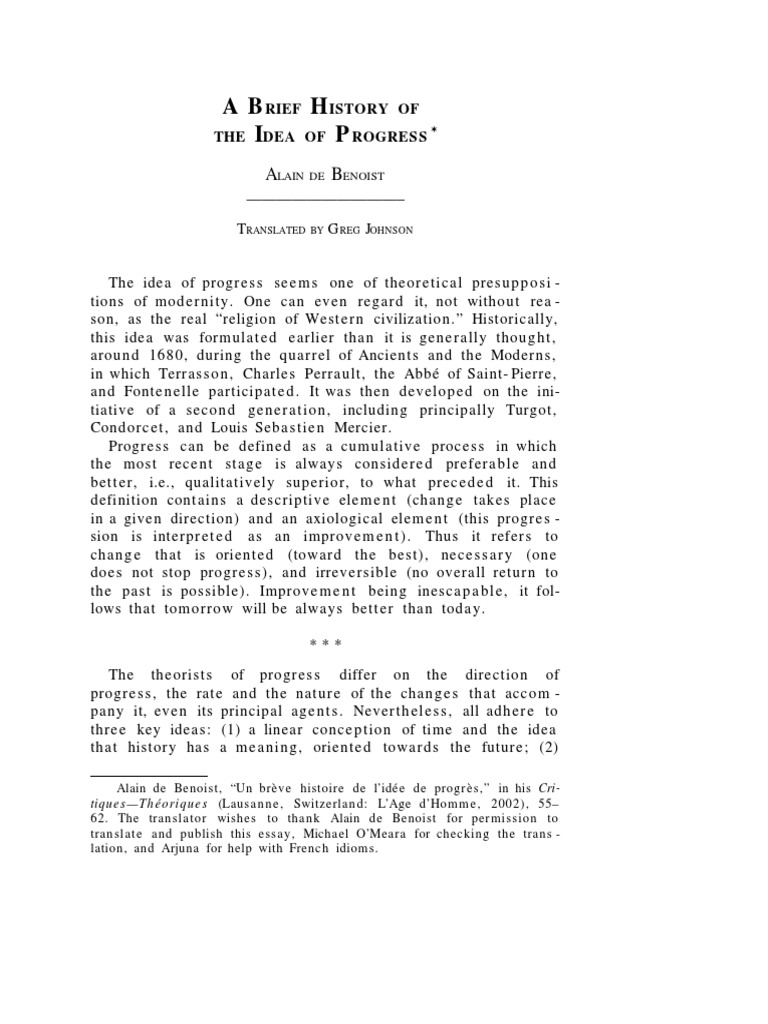 History of The Idea of Progress PDF | PDF