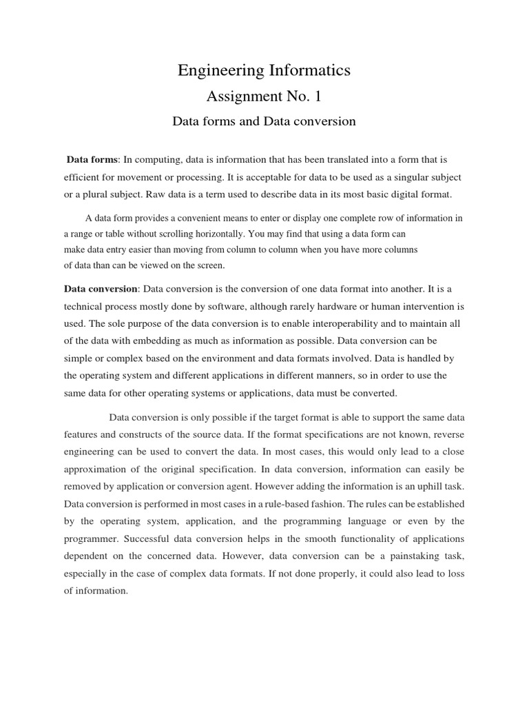 EI Assignment 1 PDF | PDF | Analog To Digital Converter | Digital Signal