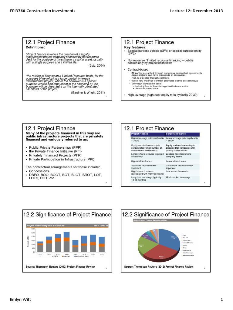 Lecture 12 - Handouts - Project Finance | PDF | Project Finance ...