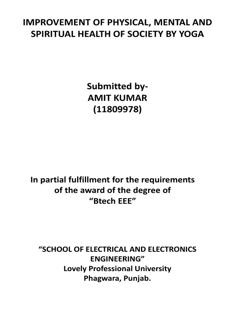 Community Development Report | PDF | Yoga | Psychology