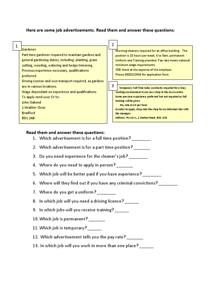 Getting A Job ESL | PDF | Driver's License | Employment