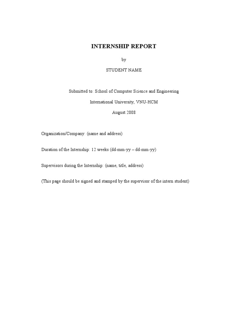 Internship Report Format | PDF | Paragraph | Citation
