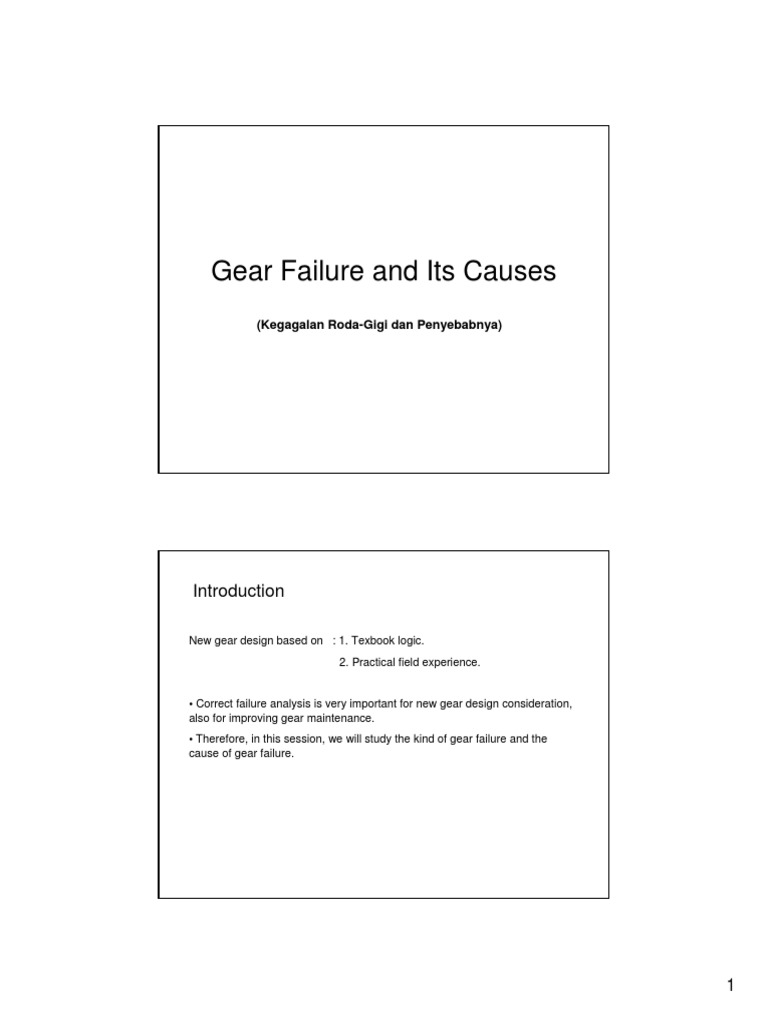 Gear Failure and Its Causes | PDF