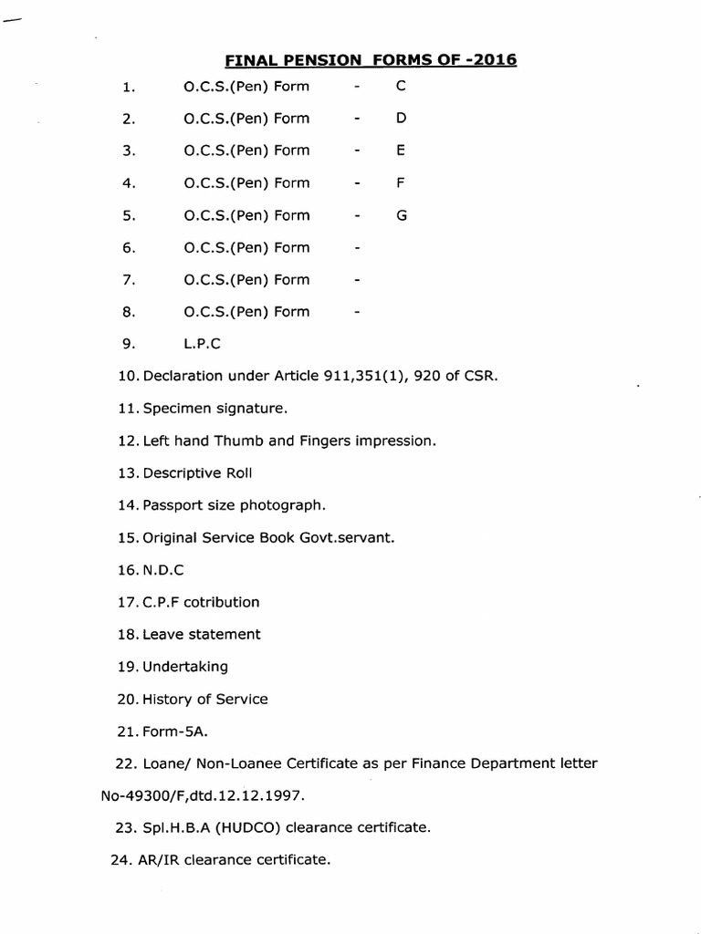 Government Forms Types | PDF | Pension | Retirement