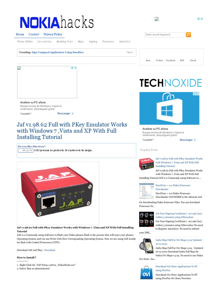 Jaf V1.98.62 Full With Pkey Emulator Works With Windows 7, Vista and XP ...