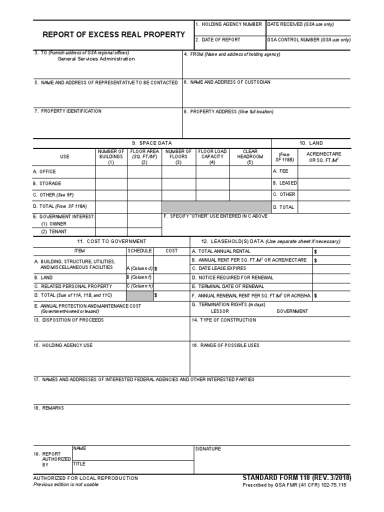 Excess Real Property Report Form | PDF | Lease | Leasehold Estate
