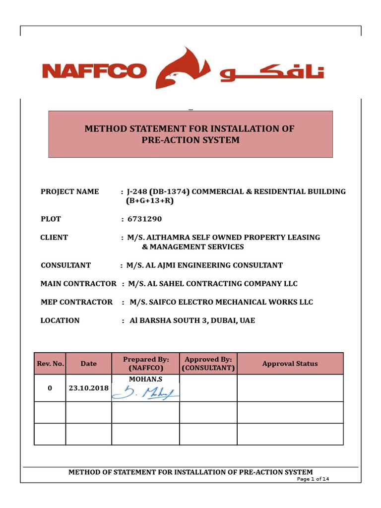 Pre-Action System Installation Method | PDF | Economic Sectors ...
