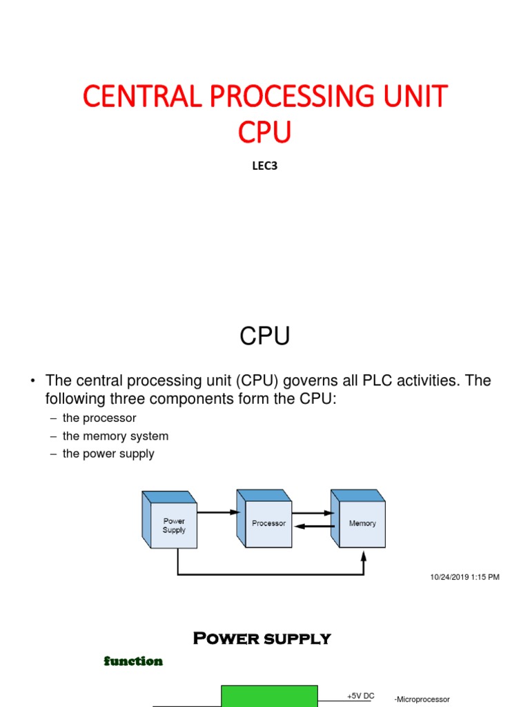 Lec 3 - Cpu | PDF | Random Access Memory | Central Processing Unit