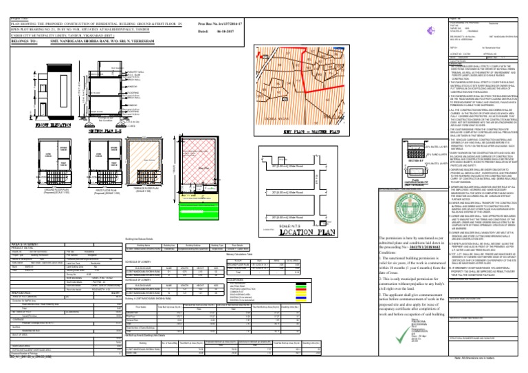 Proposed Construction Plan for a Residential Building Ground and First ...