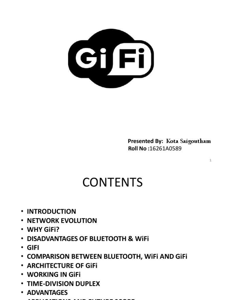 An Introduction to Gigabit Wireless (GiFi) Technology: Architecture ...