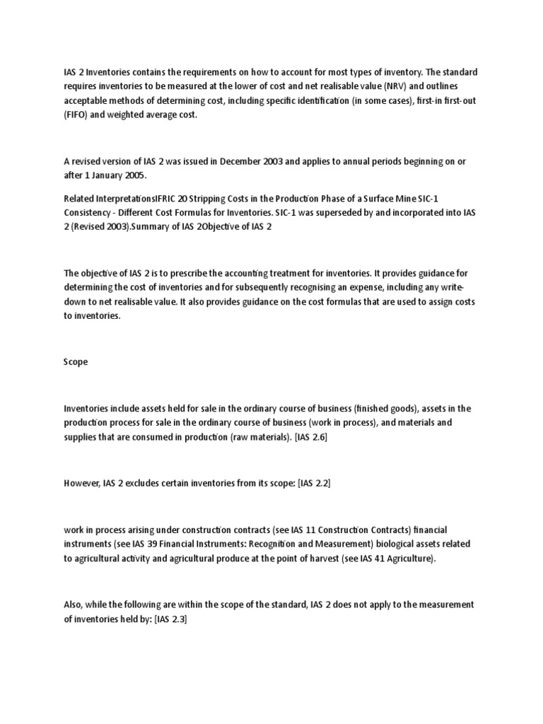 IAS 2 Inventories | PDF | Inventory | International Financial Reporting ...