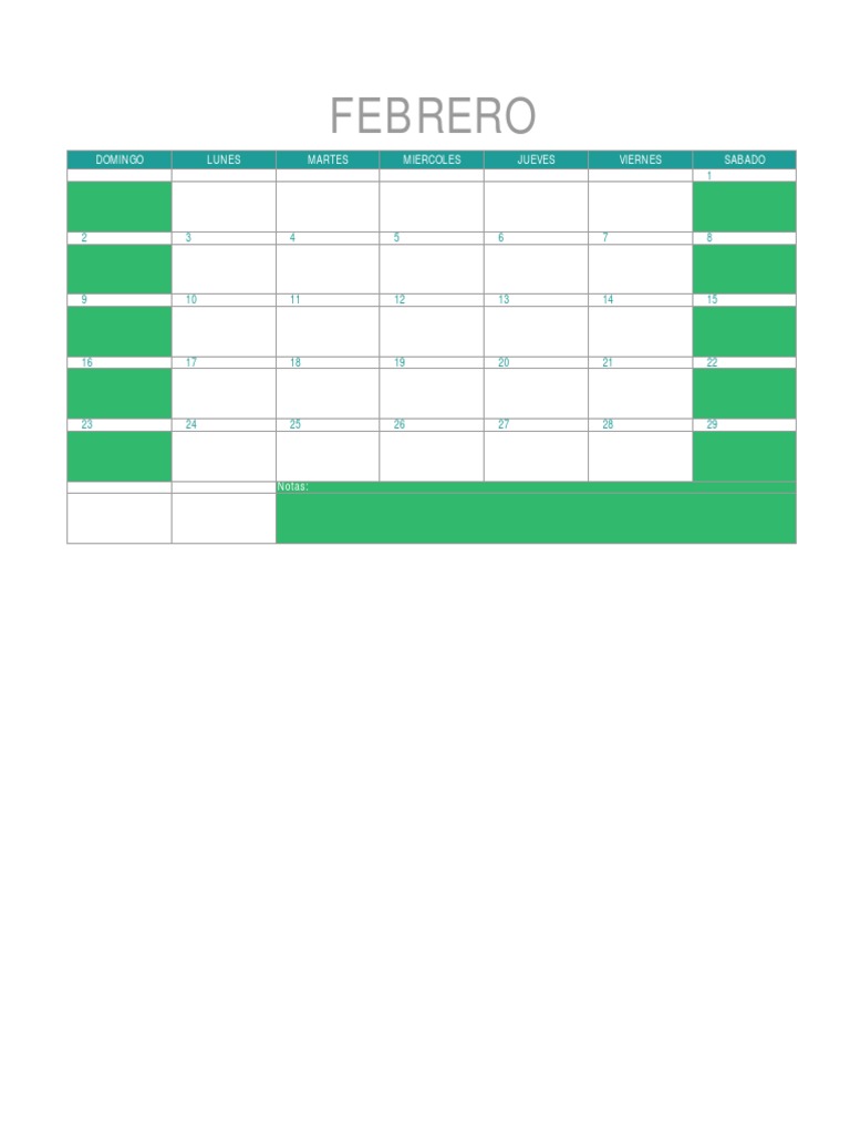 Plantilla Calendario Excel | PDF