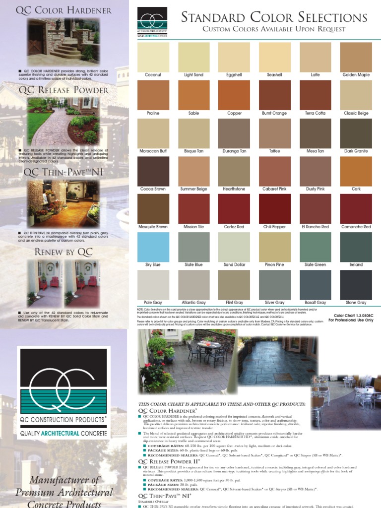 QC CH RA Color Guide | PDF | Concrete | Color