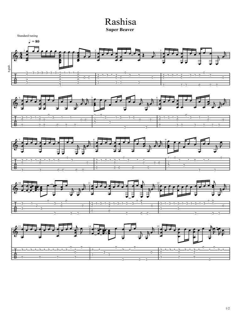 Rashisa - Super Beaver TAB | PDF