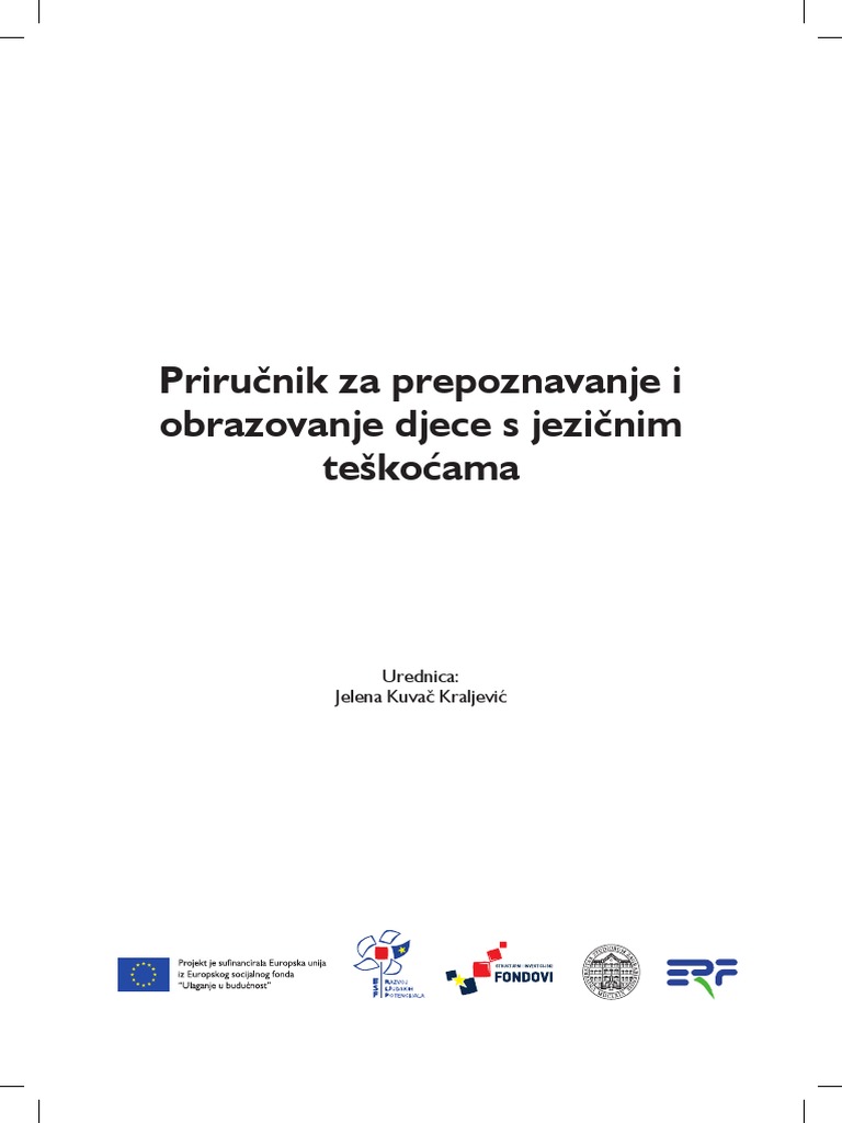 825631.jezini Govorni I Komunikacijski Poremeaji Djece Predkolske I Kolske Dobi | PDF