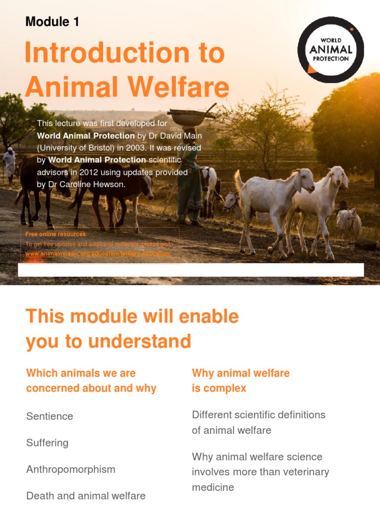 Lecture 1. Introduction To Animal Welfare - WAP | PDF | Animal Welfare ...