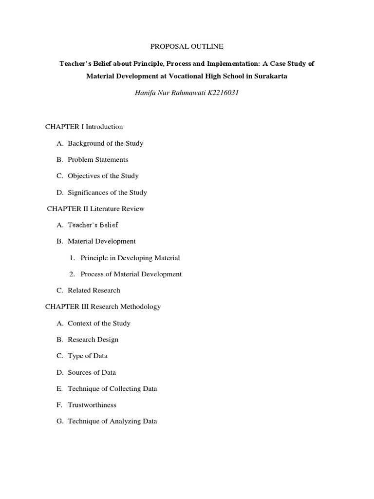 Thesis Outline | PDF