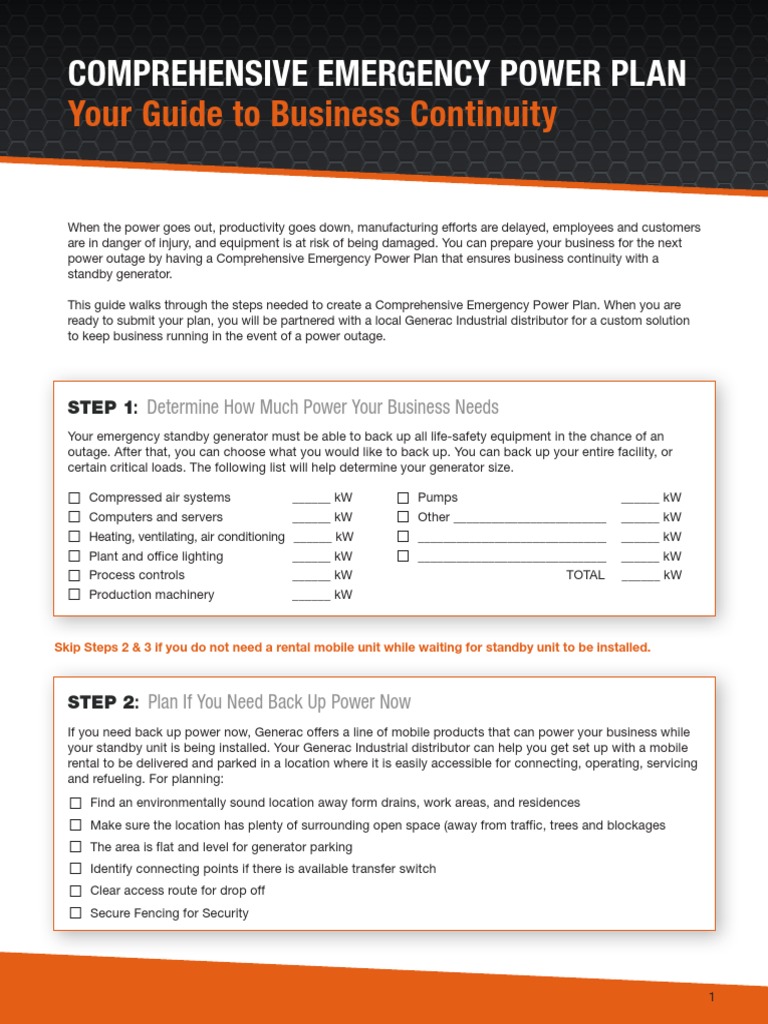 Comprehensive Emergency Power Plan | Download Free PDF | Natural Gas ...