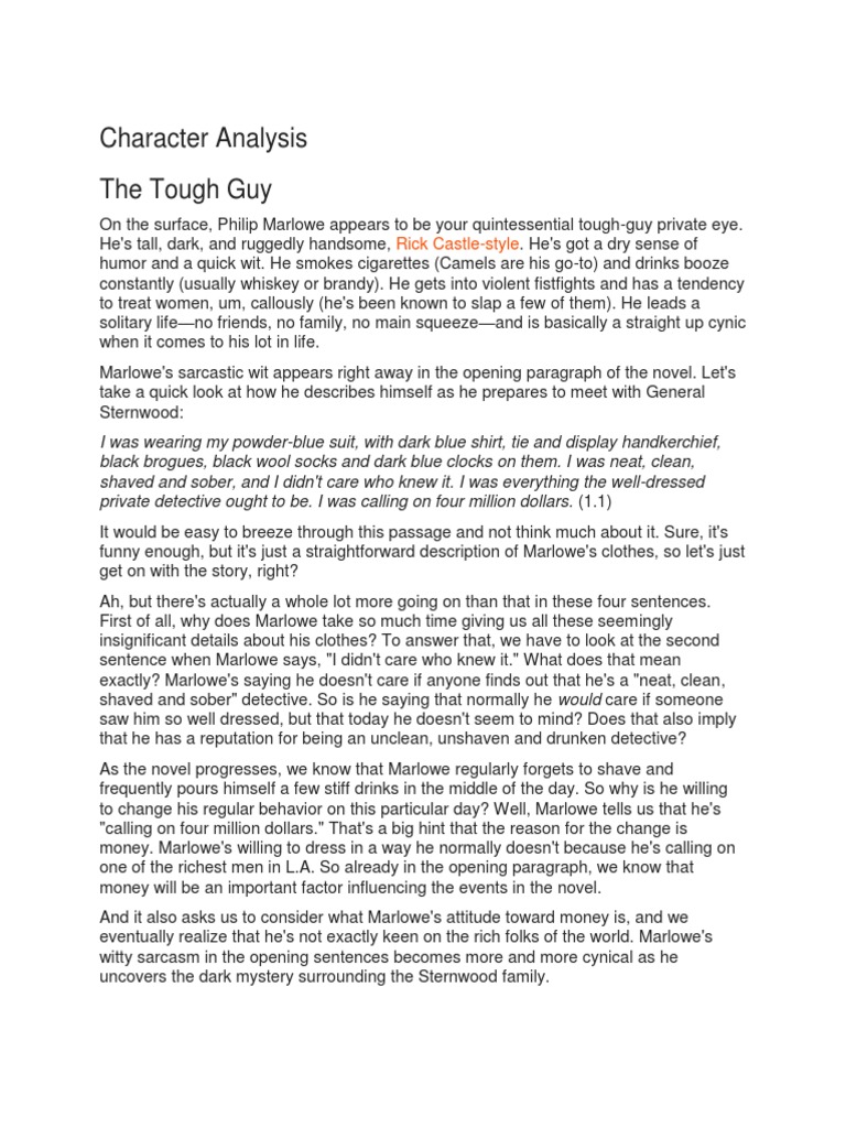 Character Analysis The Tough Guy: Rick Castle-Style | PDF