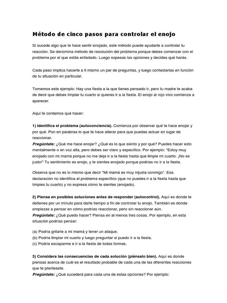 Método para Controlar el Enojo | PDF | Ira | Humor