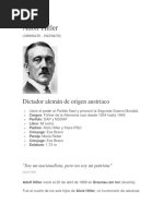 Biografía de Adolfo Hitler | PDF