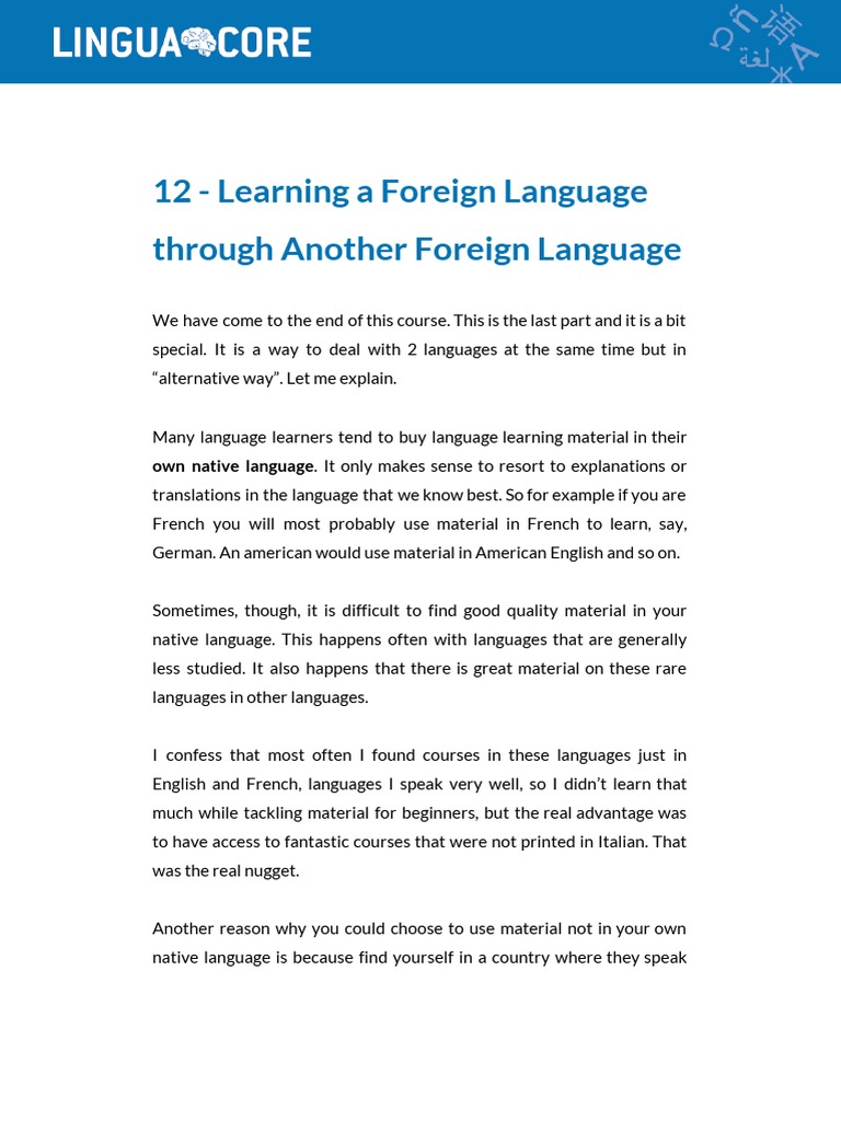 12 - Learning A Foreign Language Through Another Foreign Language | PDF ...