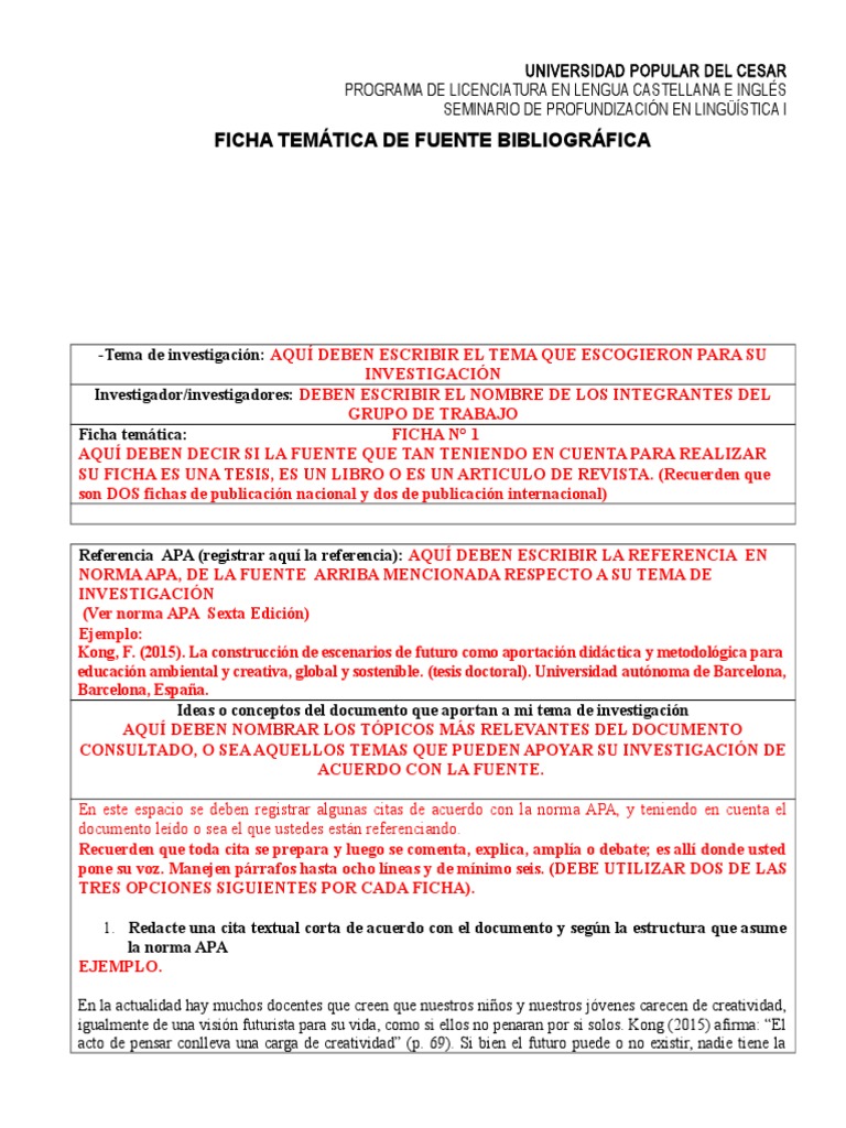 Formato de Fichas Temáticas | PDF | Creatividad | Aprendizaje