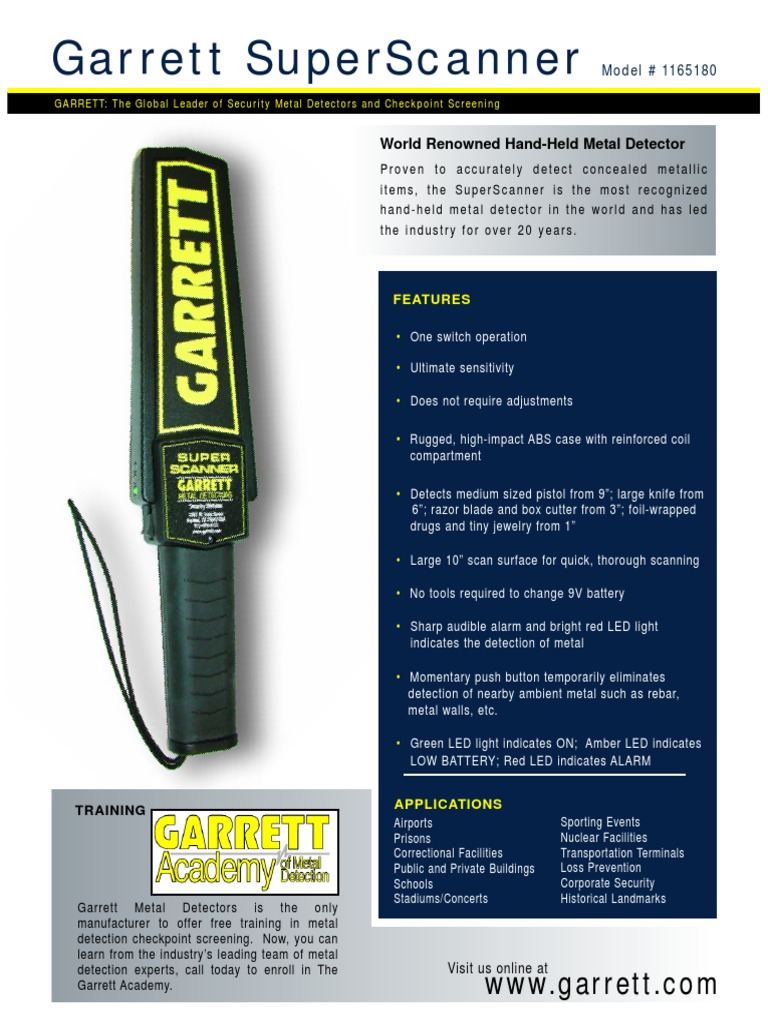 Anmart Metal Detector Manual Garrett 1165180 | PDF | Metal Detector ...