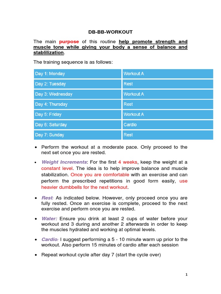 DB BB Workout | Download Free PDF | Recreation | Weightlifting
